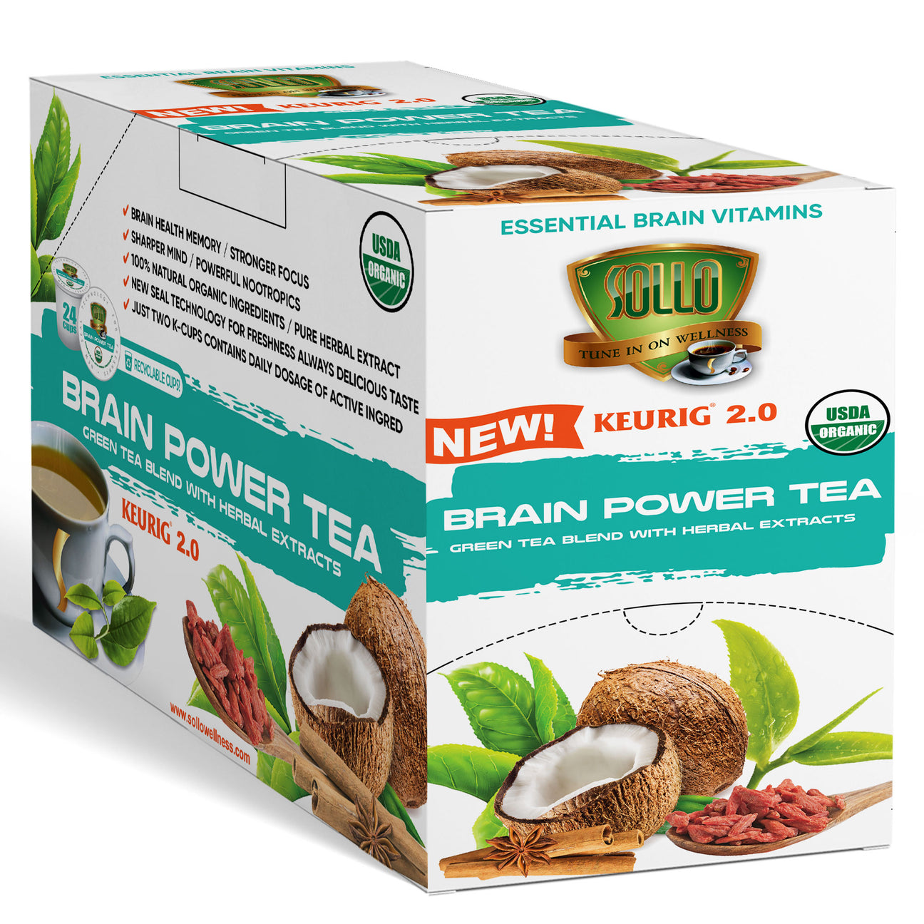 Brain Power Green Tea Pods – Sollo Wellness