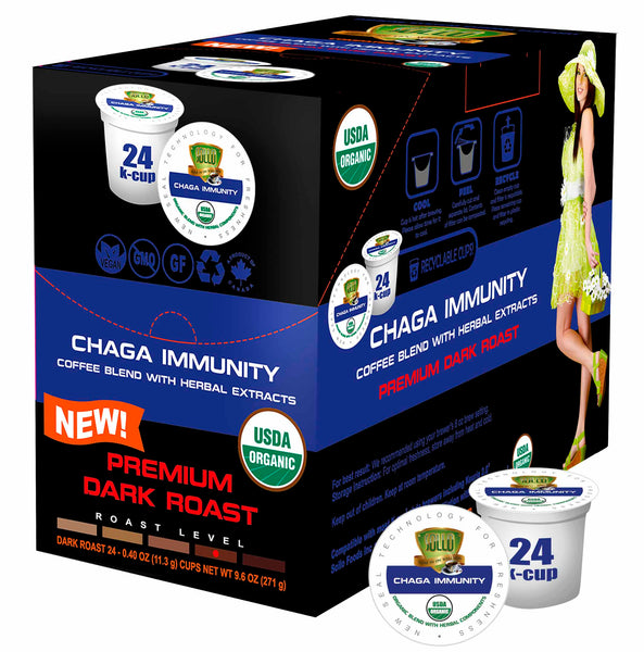 Chaga Dark Roast Mushroom Coffee Pods for Keurig - Organic Chaga with ...